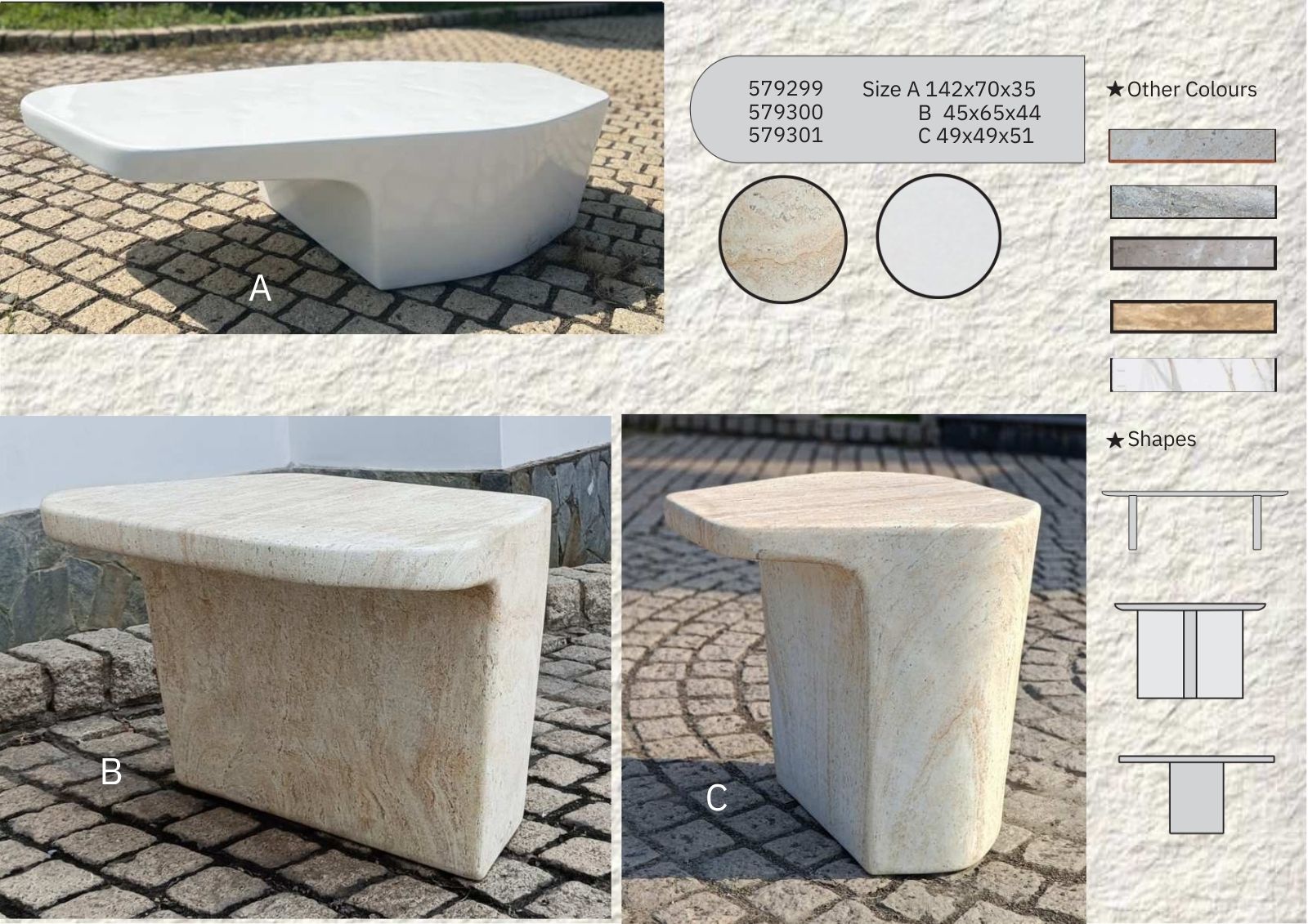 Contemporary Stone-Look Side Table
